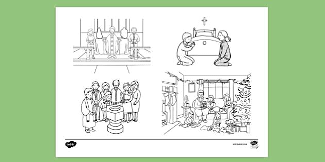 Christianity Practices Colouring Page - Printable Resource