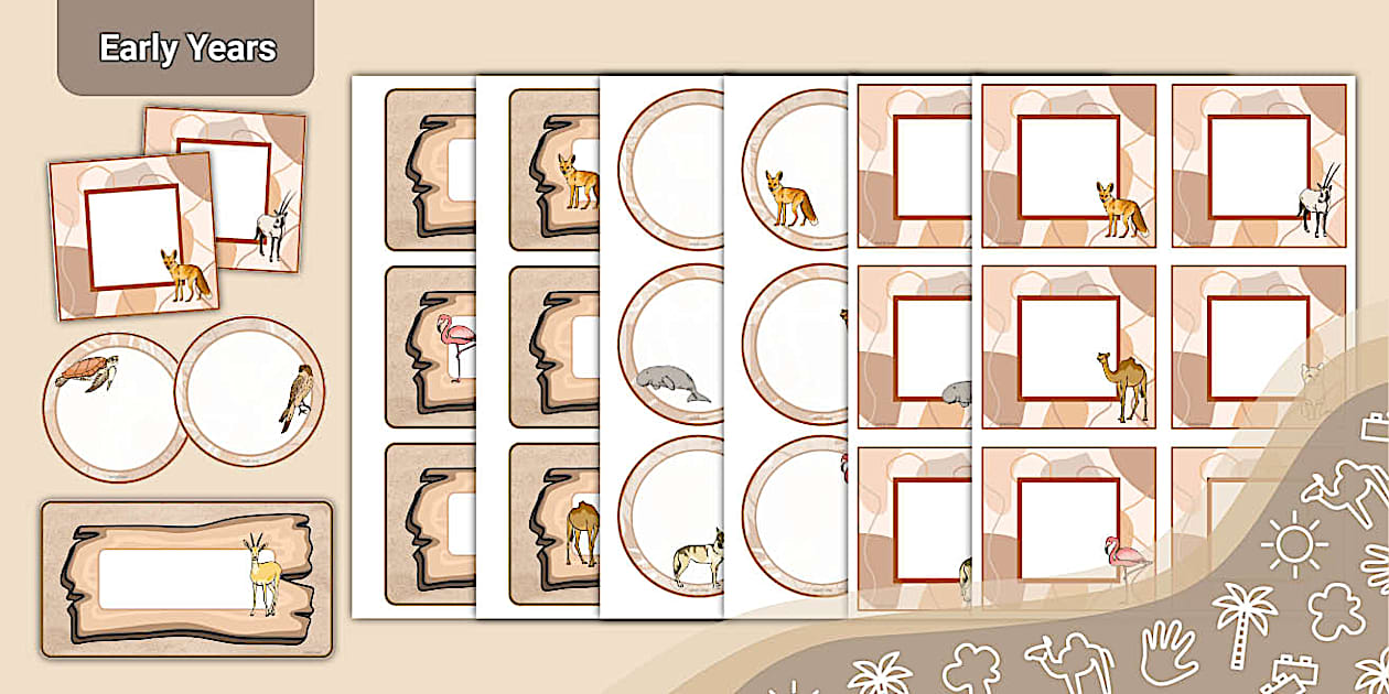 UAE Animals Name Tags (teacher made) - Twinkl