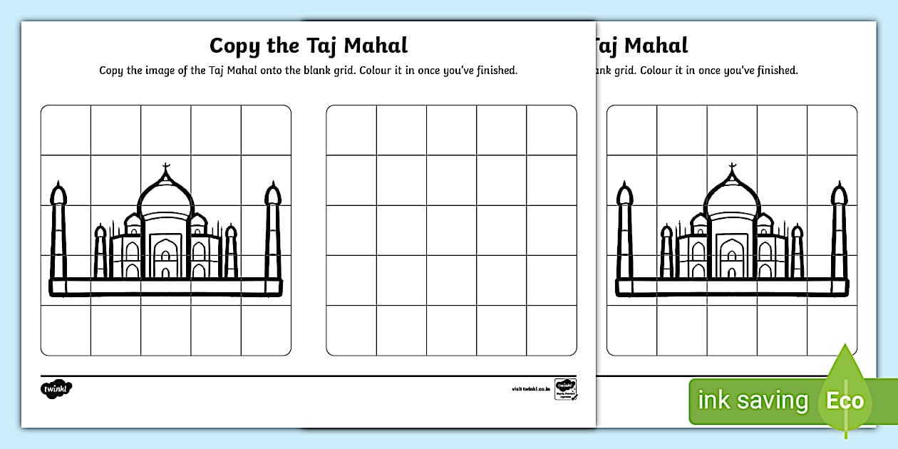 Copy the Taj Mahal Worksheet (teacher made) - Twinkl