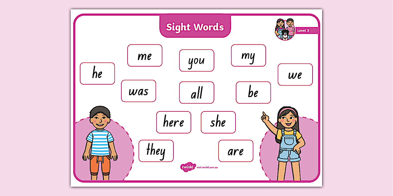 Twinkl Phonics Level 3 Sight Words Mat (Teacher-Made)