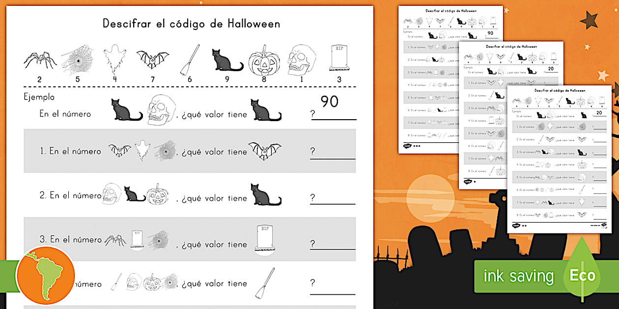 Ficha de actividad: Descifrar el código - Halloween