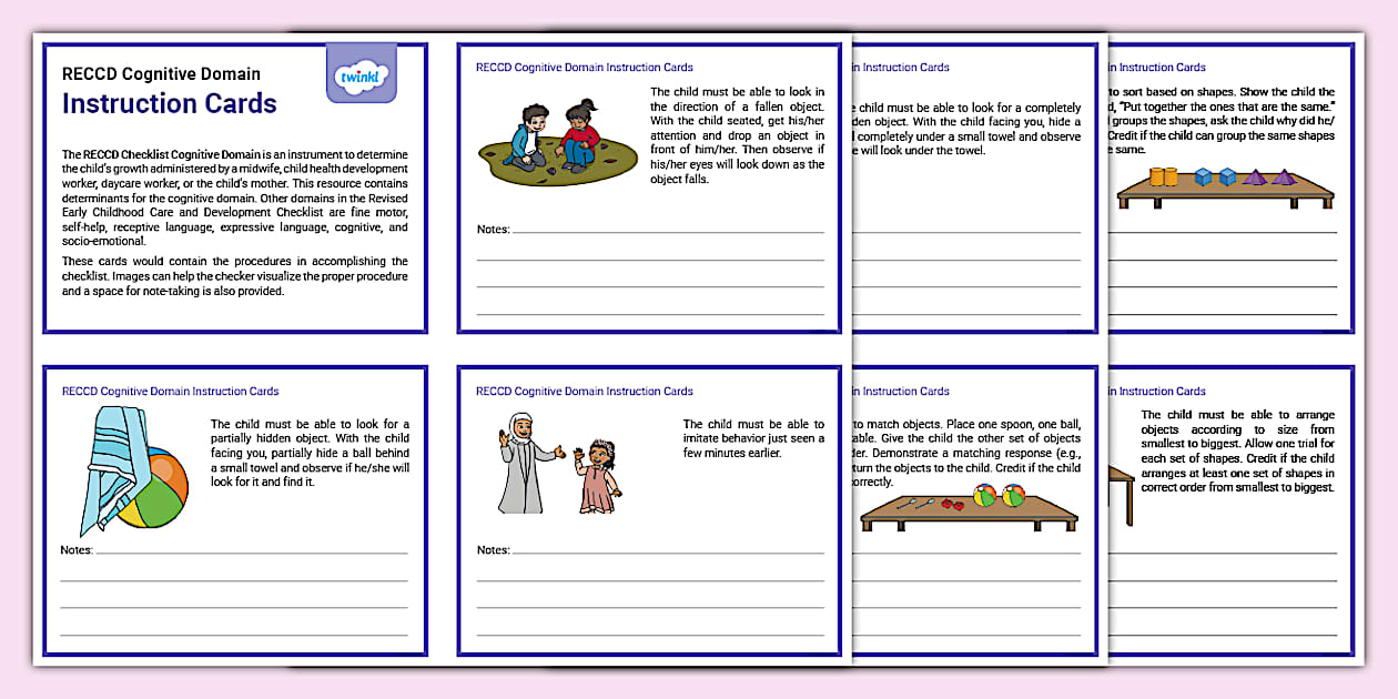 RECCD Cognitive Domain Instruction Cards | Philippines | Twinkl