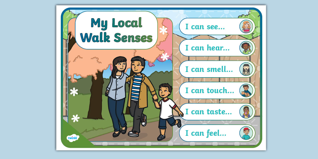 My Local Walk Senses Display Poster (teacher made) - Twinkl