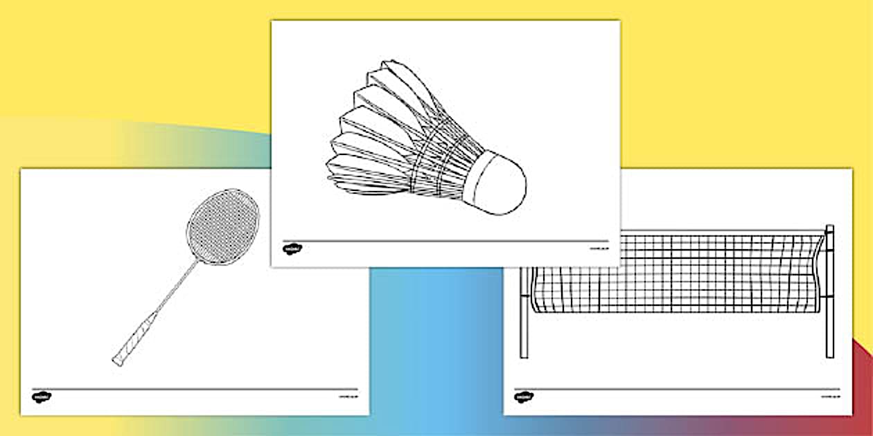 Badminton Colouring Sheets (teacher made) - Twinkl