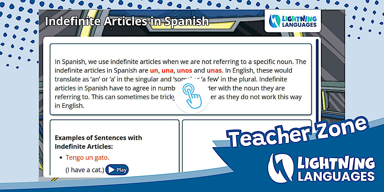 👉 Lightning Languages | Spanish | Lift Off | Go Guide Indefinite Articles
