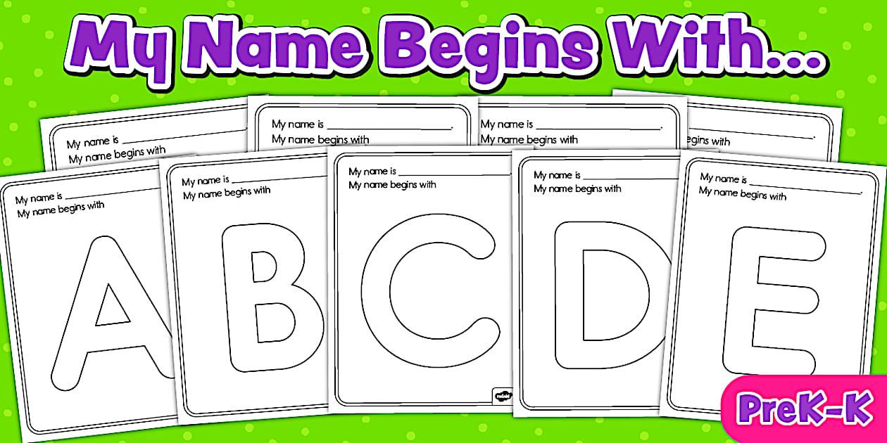 My Name Begins With... Worksheet (l'insegnante ha fatto)