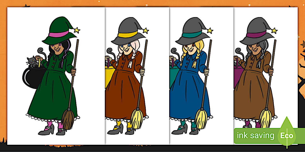 Editable Halloween Witches (A4) (teacher made) - Twinkl
