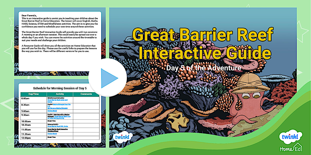 Great Barrier Reef Interactive Guide: Day 5 (Teacher-Made)