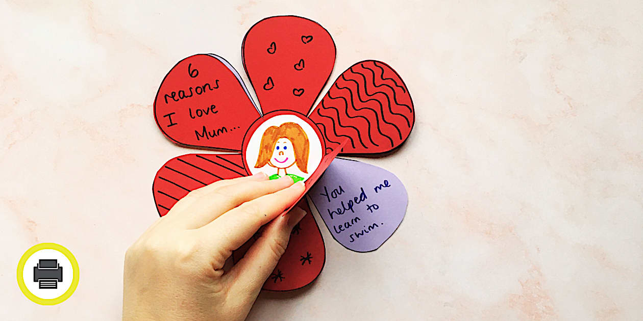 Mothers Day Flower Card Craft - Mothers Day Card Idea