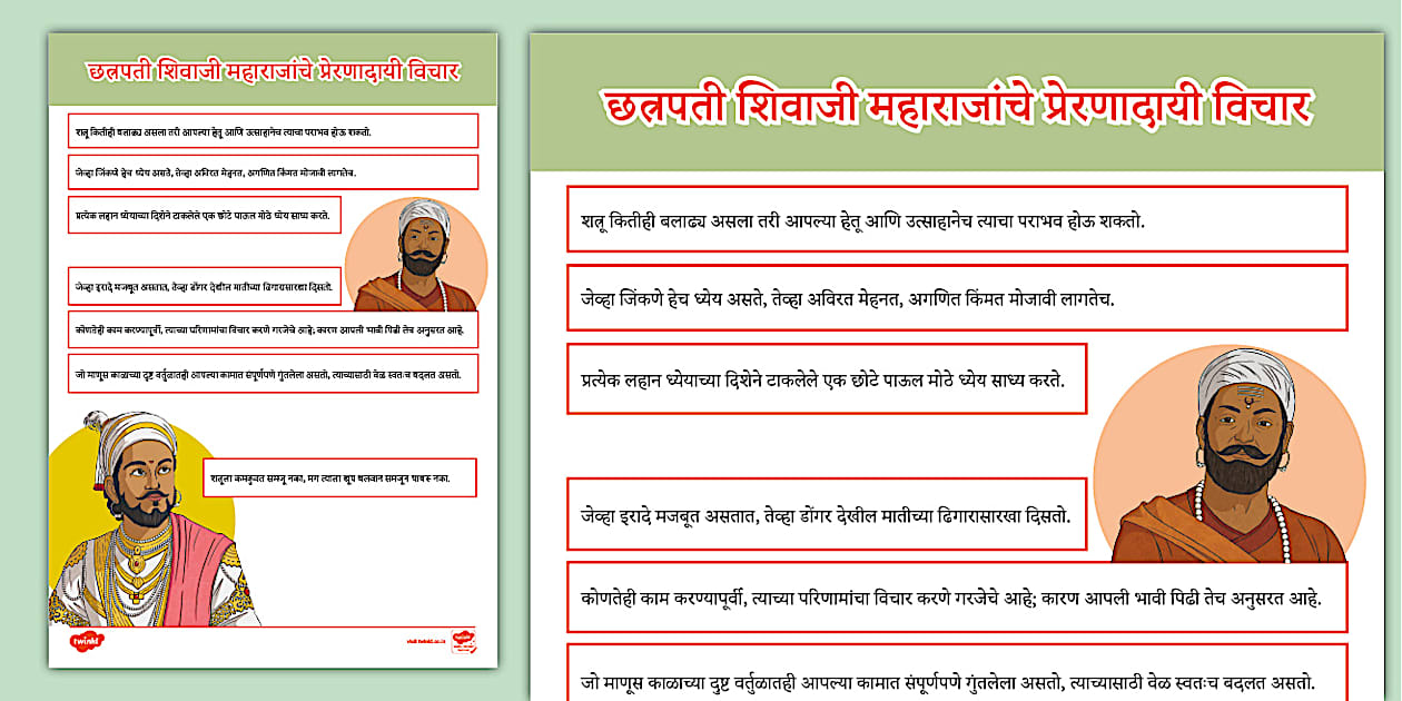 Chhatrapati Shivaji Maharaj Quotes in Marathi - Twinkl India