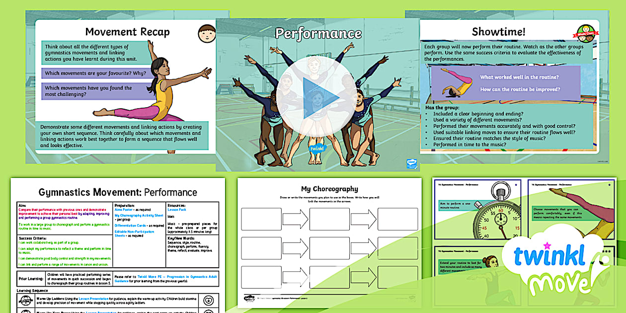 Year 6 Gymnastics: Movement Lesson 6 - Performance - Twinkl