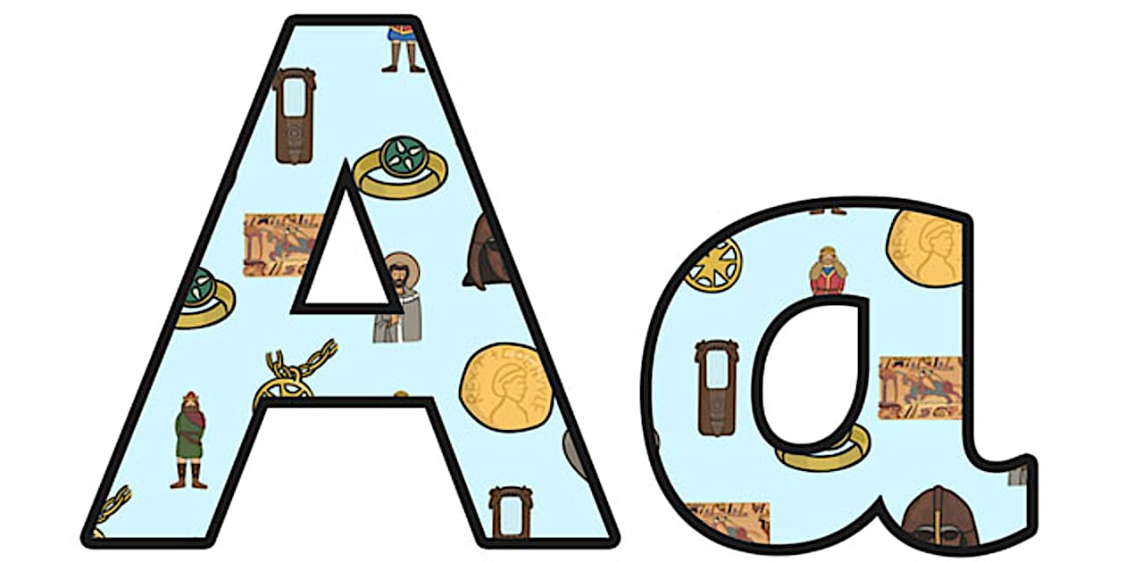 Anglo-Saxons Small Lowercase Display Lettering - Twinkl