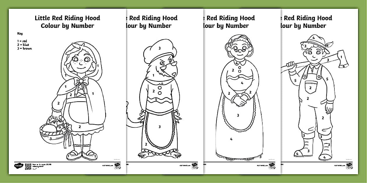 Little Red Riding Hood Color by Numbers (Teacher-Made)