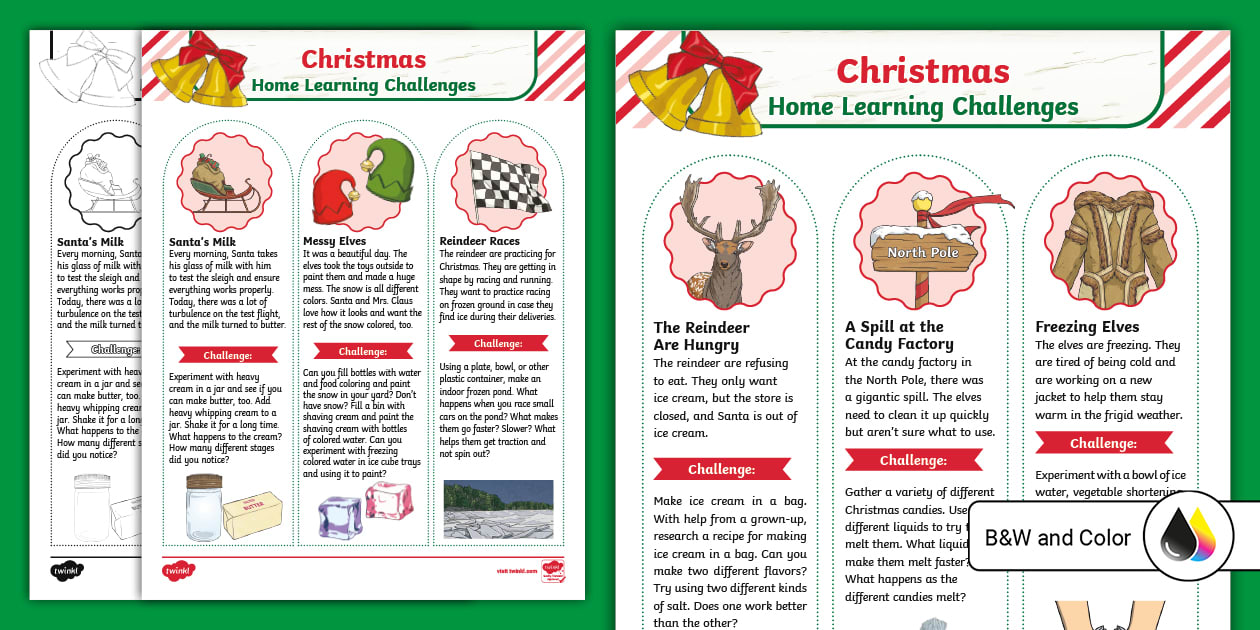 Christmas Home Learning Challenges (teacher made) - Twinkl