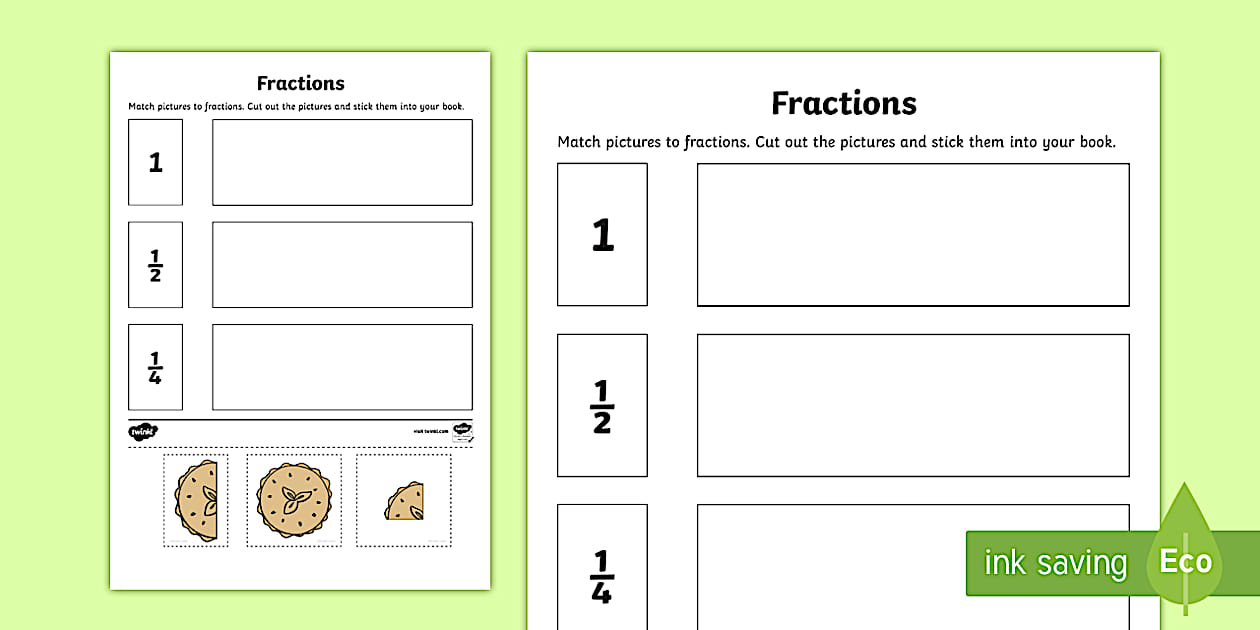Fractions Worksheet / Worksheet - Twinkl