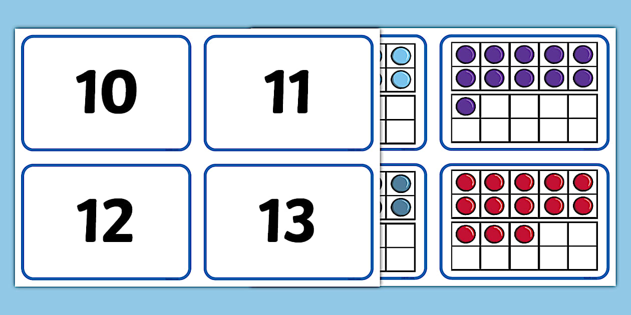 👉 10-13 Ten-Frame Flashcards | Twinkl - Twinkl