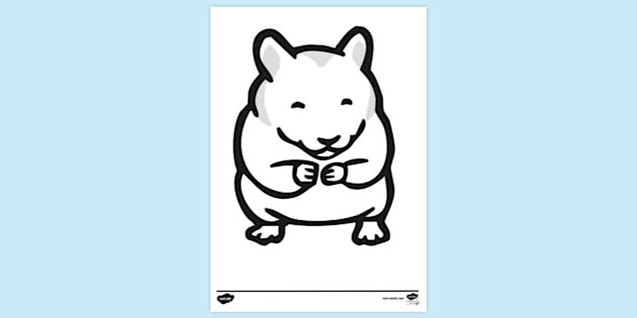 Cute Hamster Colouring Page | Colouring Sheets - Twinkl