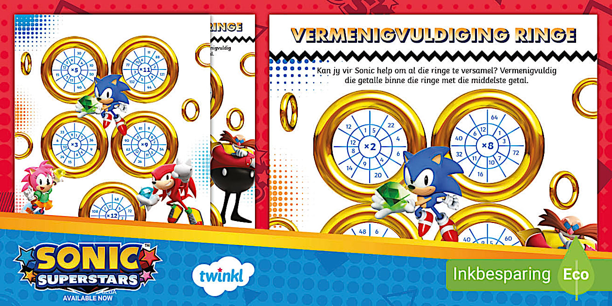 FREE! - Sonic: Vermenigvuldiging Ringe (Gemengde Maaltafels)
