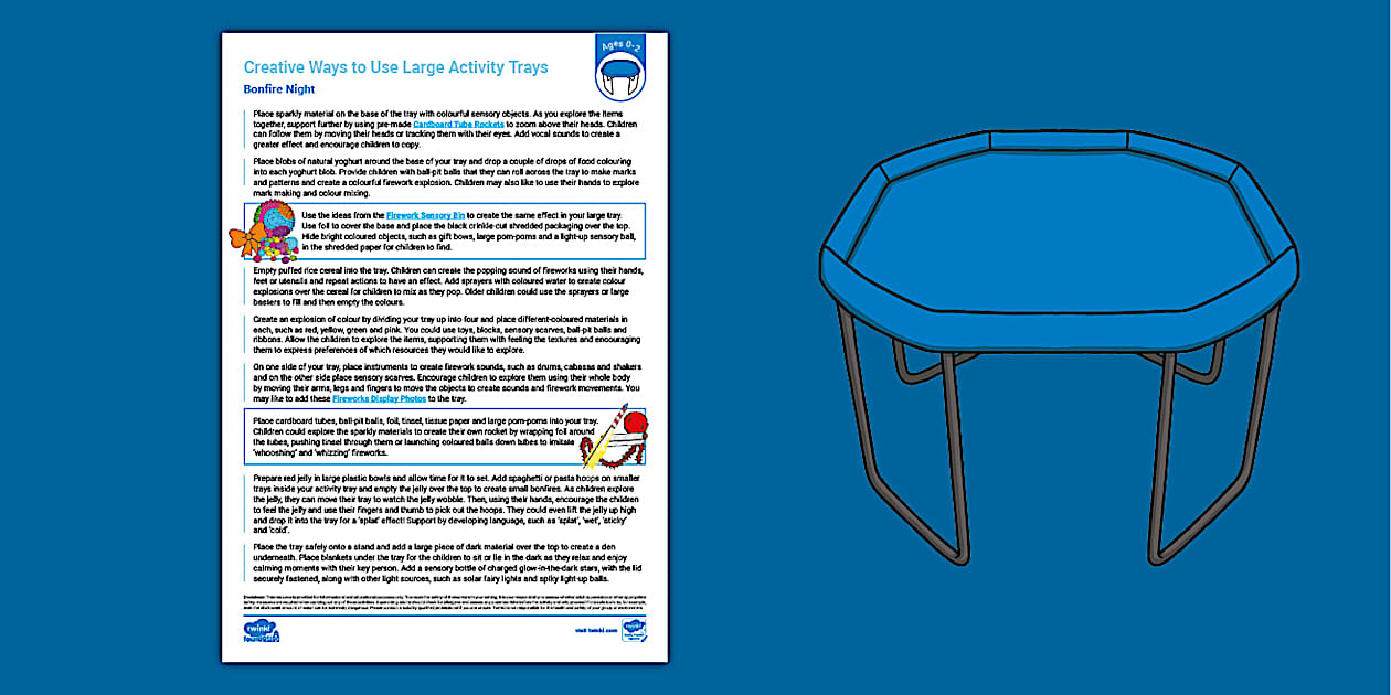 EYFS Ages 0-2 Large Activity Trays: Bonfire Night | Twinkl