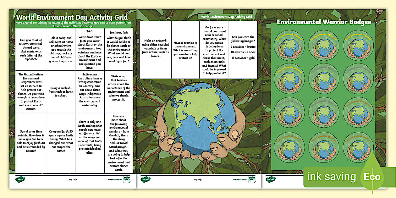 World Environment Day Activity Grid (teacher made) - Twinkl