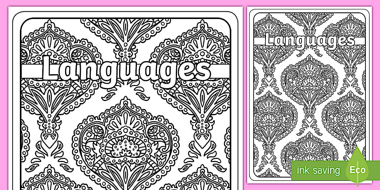 Languages Mindfulness Colouring Book Cover (teacher made)