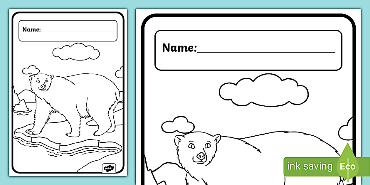 Polar Bear Colouring Book Cover | Twinkl | Stationery | KS1