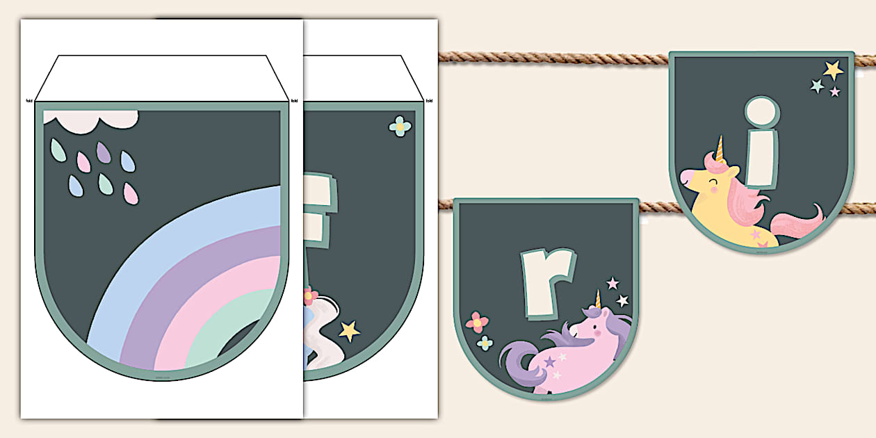 Unicorn-Themed Friendship Bunting - Twinkl - KS1 - Twinkl