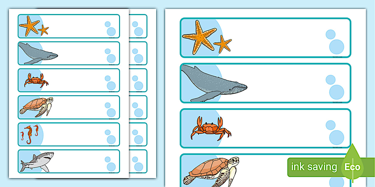 Editable Labels Under the Sea Themed Junior/Senior Infants