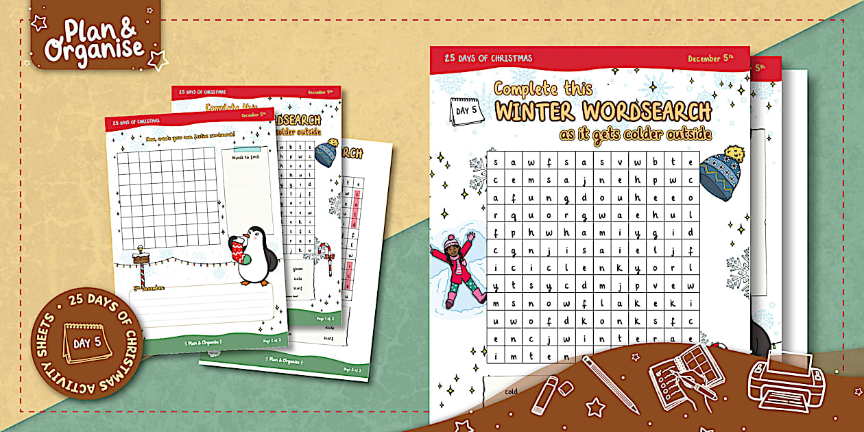 December 5th: Winter Wordsearch Activity | 25 Days of Christmas Activity