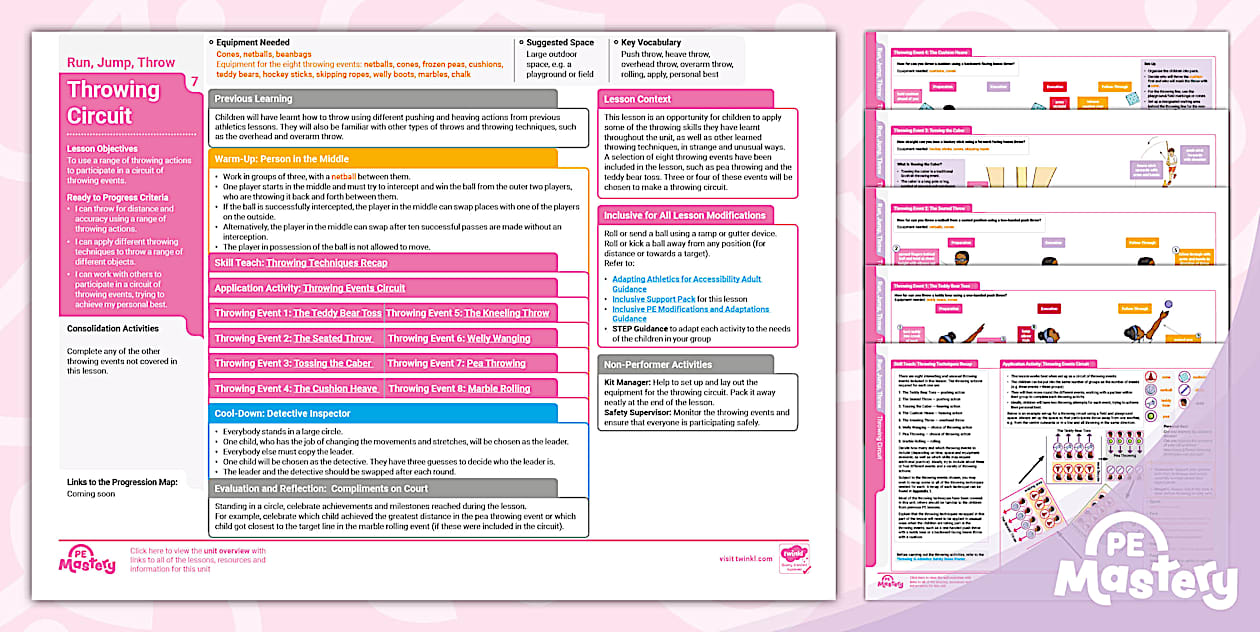 PE Mastery Grade 4 Athletics Lesson 7 Throwing Circuit