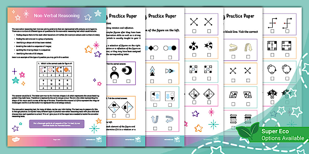 11+ Non-Verbal Reasoning Practice Paper: Rotation and Reflection