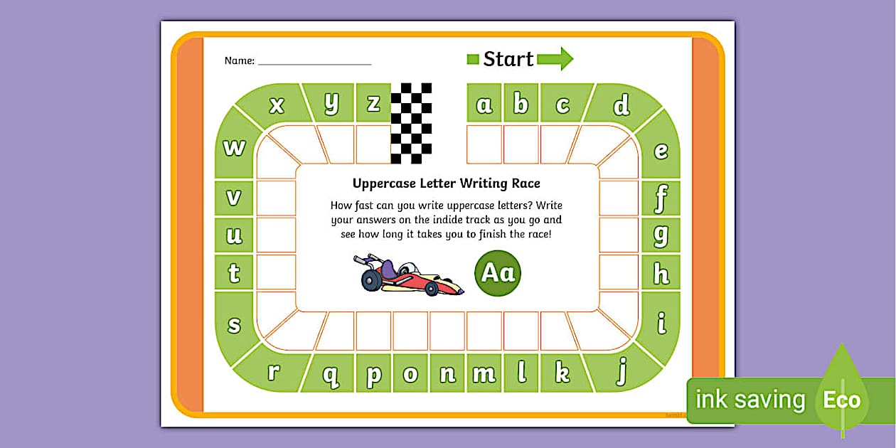 Editable Uppercase Letter Writing Race Game - Twinkl