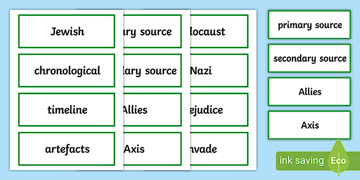 WW2 Vocabulary Cards - Teaching Resource - Twinkl