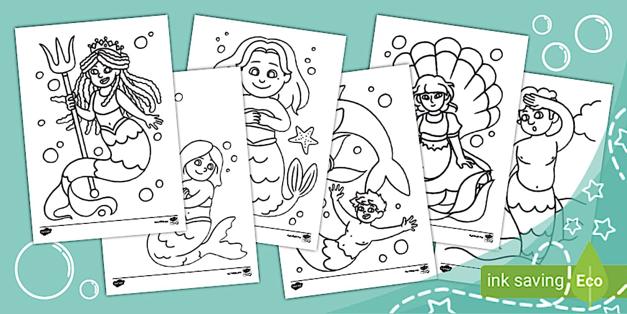My First Mermaid Colouring Pack (teacher made) - Twinkl