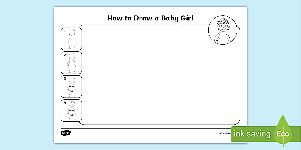 How to Draw a Baby Girl | Drawing Step by Step | Twinkl KS1
