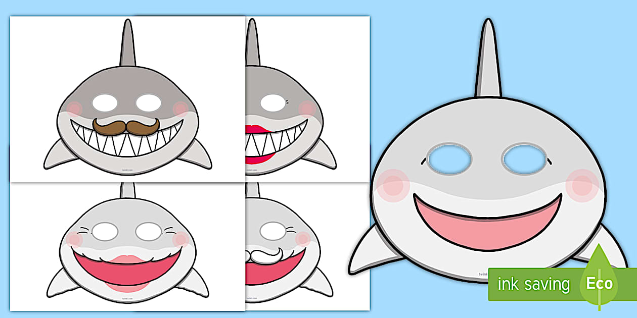 Shark Family Role-Play Masks | Shark Mask | Twinkl - Twinkl