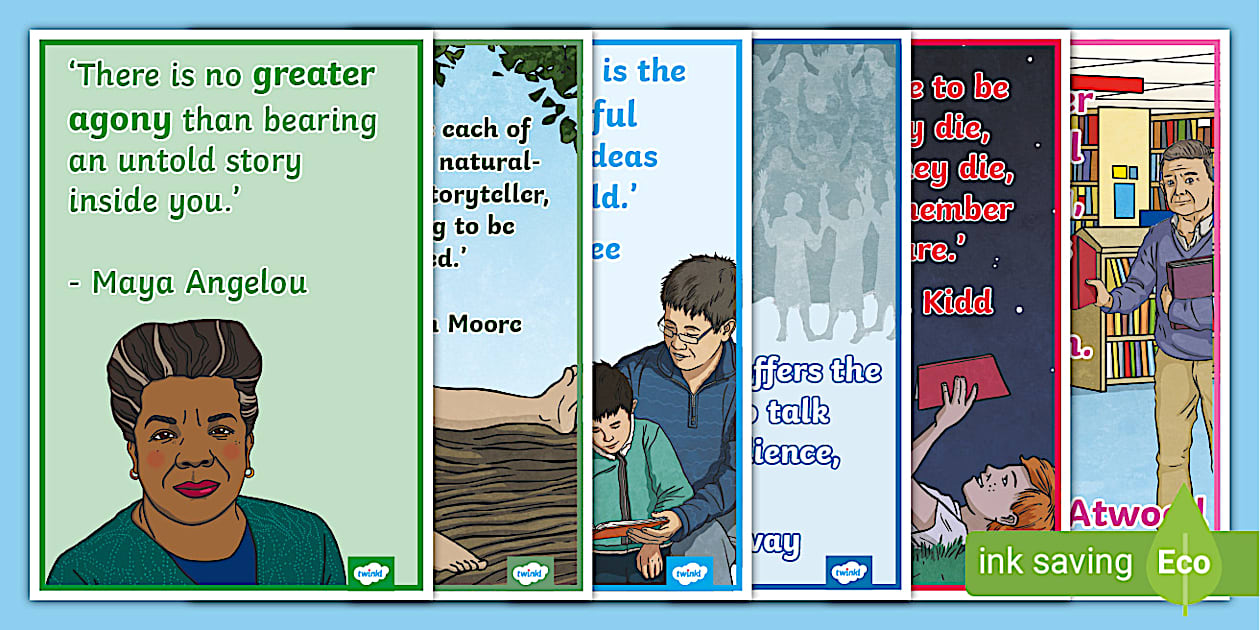 Storytelling Quotes Display Poster Pack (teacher made)