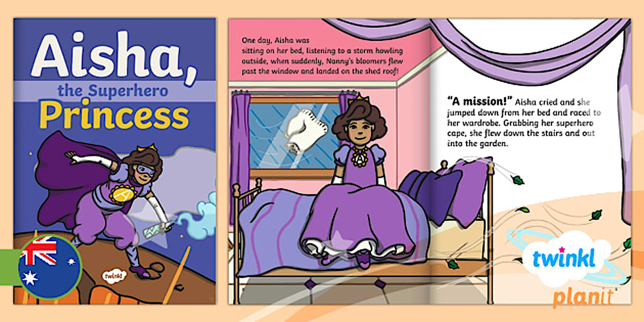 Year 2 Aisha the Superhero Princess ebook (teacher made)