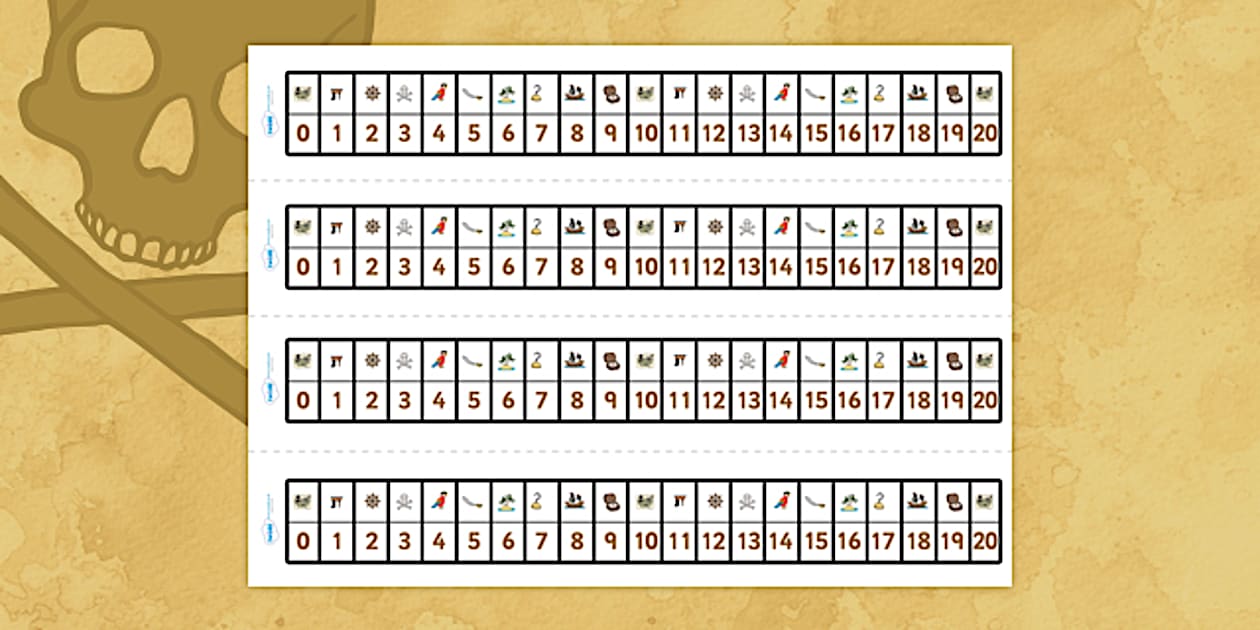 Pirates Number Track (1-20) - Twinkl