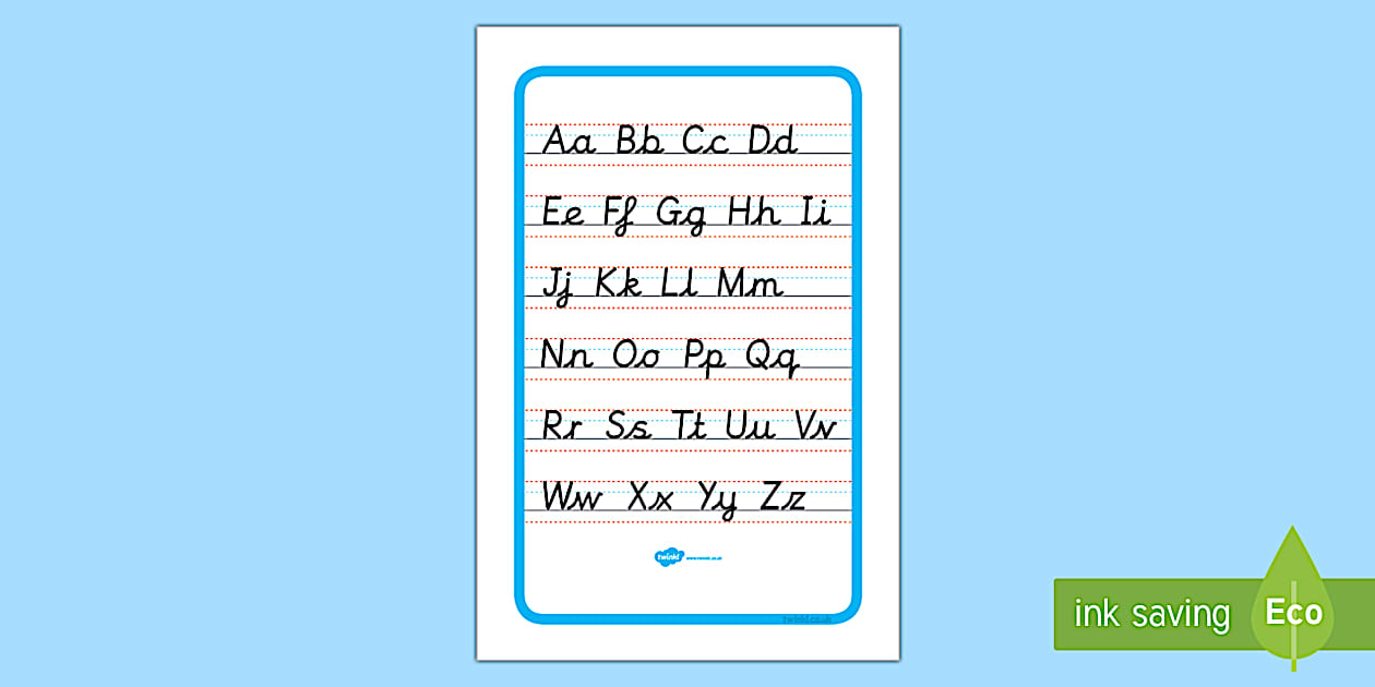 Dyslexic IKEA Tolsby/Fiestad Cursive Alphabet Letter Formation Poster Upper