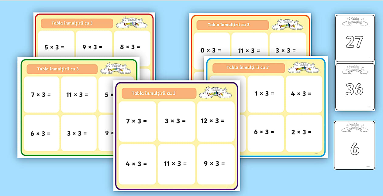 Tabla înmulțirii cu 3 – Bingo (teacher made) - Twinkl