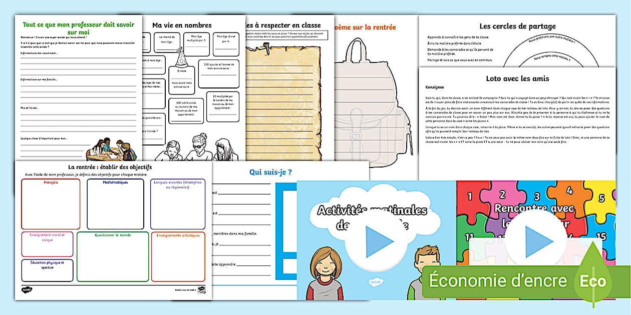 FREE! - Pack d'activités pour la rentrée scolaire - cycle 3
