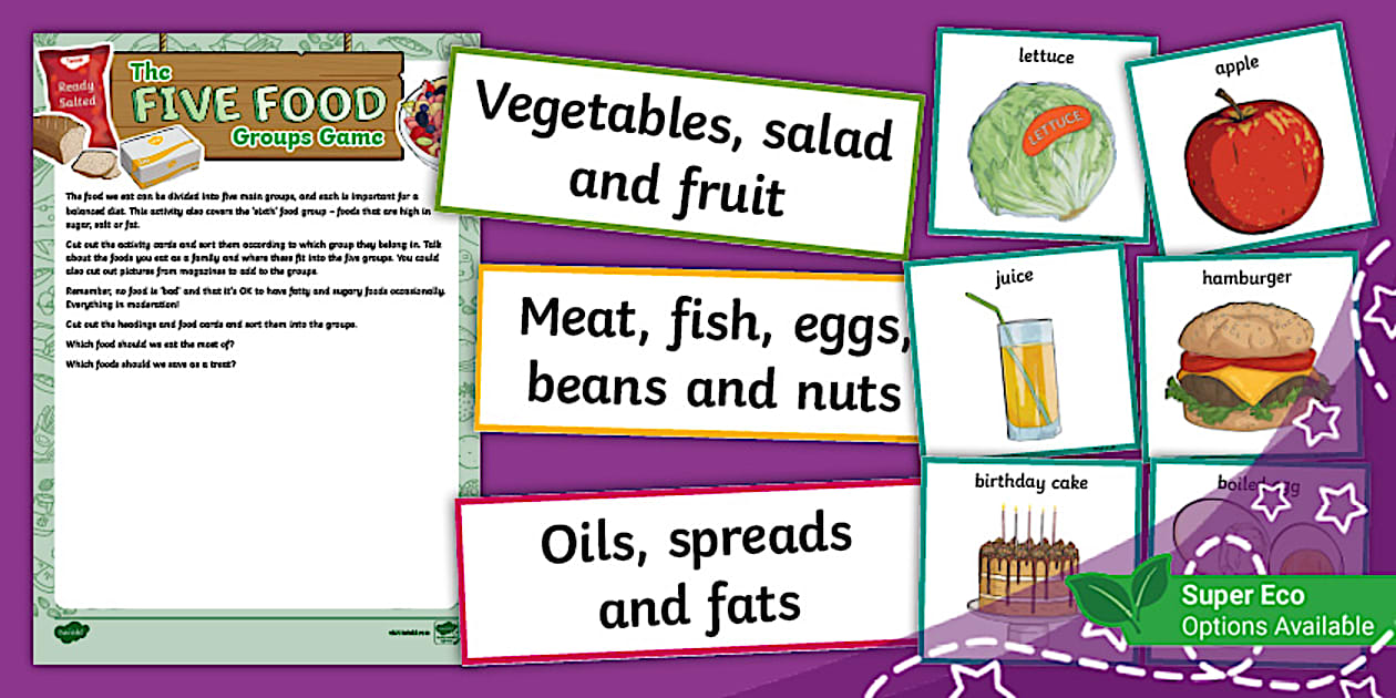 Five Food Groups Game — Healthy Eating (teacher made)