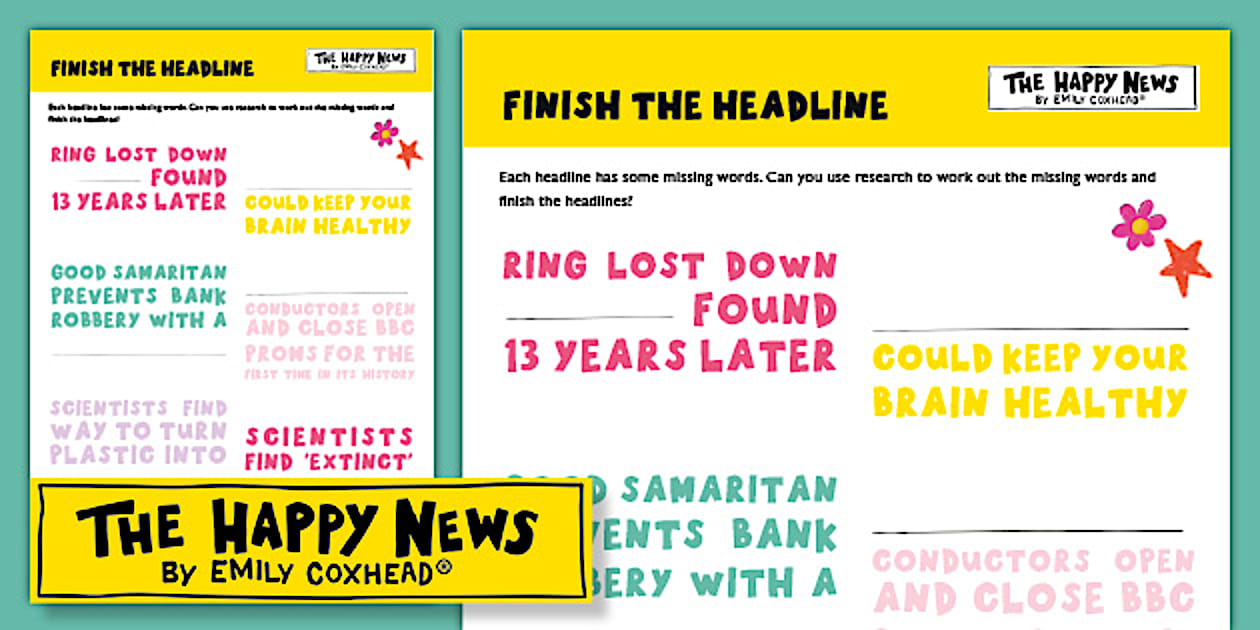FREE! - The Happy Newspaper Issue 31: Finish the Headline | Twinkl