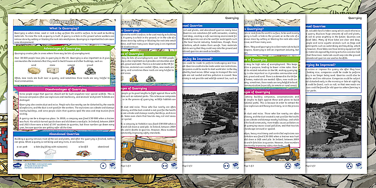 KS2 Quarrying & the Environment Differentiated Fact File
