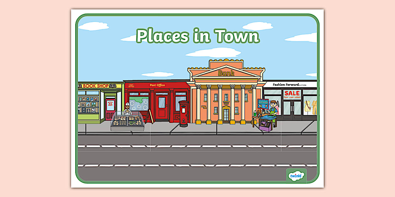 Places in Town Display Poster