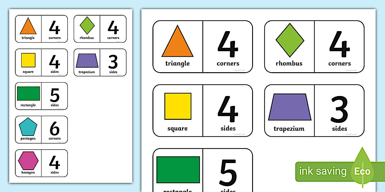 2D Shape Properties Dominoes - Twinkl