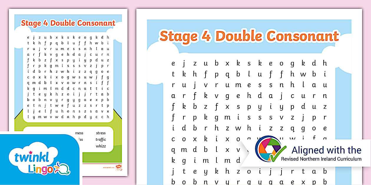 Linguistic Phonics Stage 4 Double Consonant Word Search