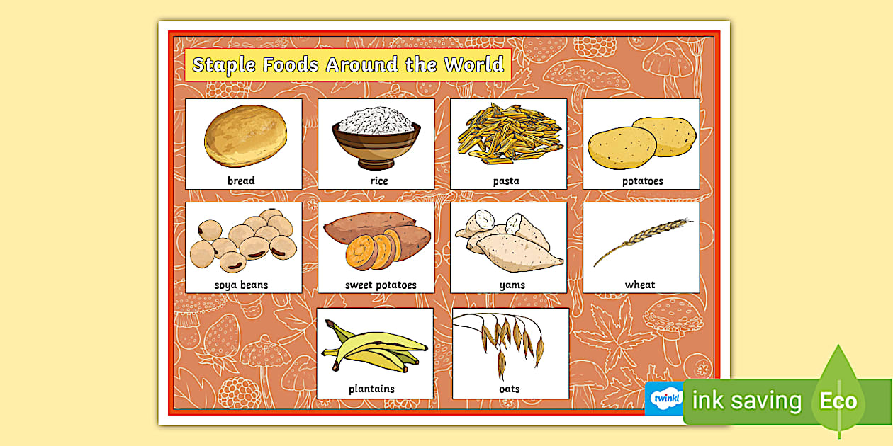 Staple Foods Around the World Display Poster (teacher made)