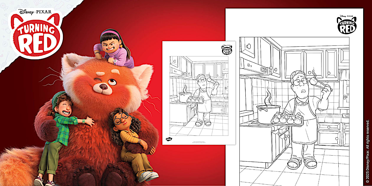 Turning Red: Jin Lee Colouring Page